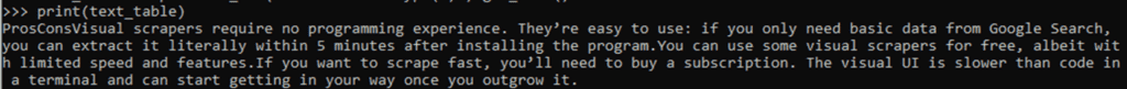 How To Extract Text From A Table Using Beautifulsoup Proxyway 1470